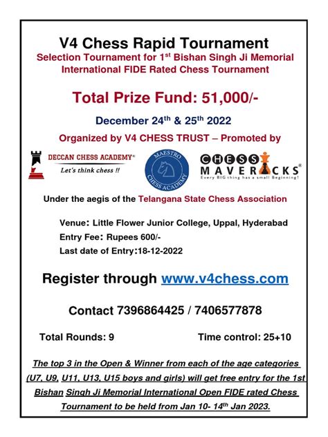 Updated V4 Chess Rapid Tournament Selections Pdf Chess Titles