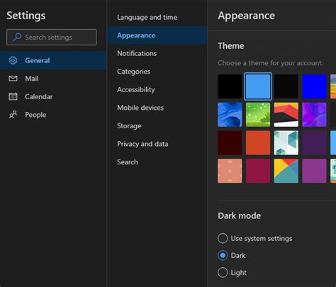 Dark Mode Is No Longer An Option In Outlook Email In Settings