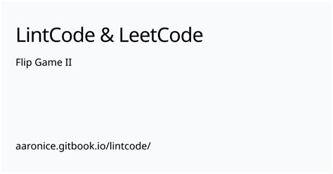 Flip Game II LintCode LeetCode