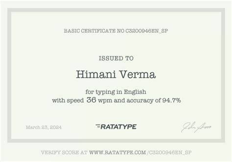 Himani Verma On Linkedin Typingskills Progress Dedication