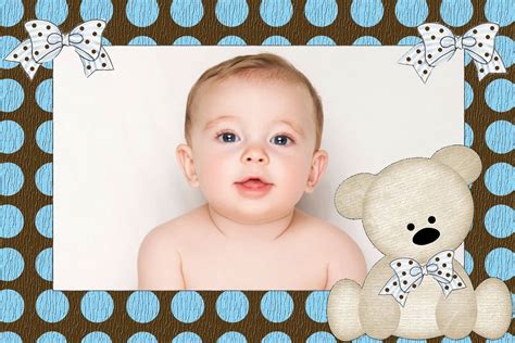 Montagem De Fotos Bebê Moldura De Fotos Com Ursinho Infantil