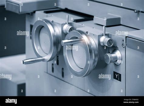 Ball Screw Drives For CNC Machines On Blue Tone Stock Photo Alamy