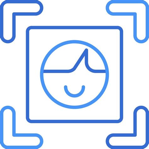 Face Scanner Technology Icon With Blue Duotone Style Computing