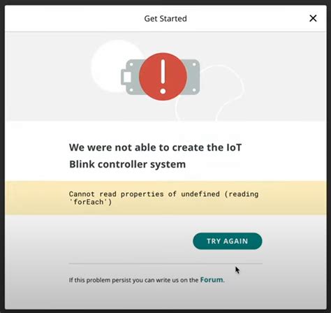 Importing Iot Blink Controller System Fails Cannot Read Properties Of Undefined Reading