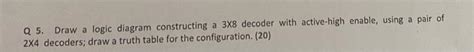 Solved Q 5 Draw A Logic Diagram Constructing A 3x8 Decoder