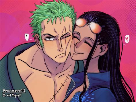 Nico Robin And Roronoa Zoro One Piece Drawn By Marienimar Danbooru