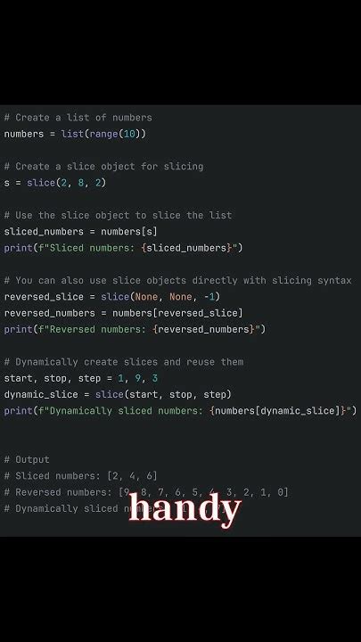 Python Trick Using Slice For Advanced Slicing Operations Youtube