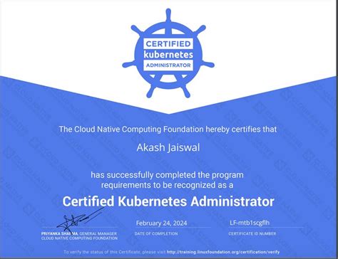 I Earned Cka Certified Kubernetes Administrator Akash Jaiswal Posted On The Topic Linkedin