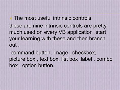 Visual Basic Controls Ppt Pptx