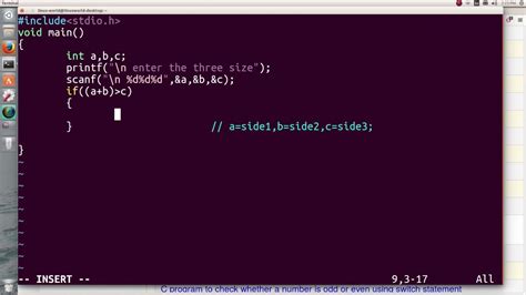 C Program To Check Whether Three Sides Of Triangle Is Valid Or Not Youtube