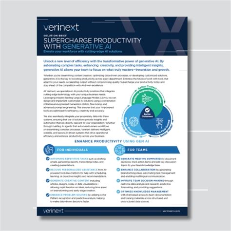 Supercharge Productivity With Generative Ai Solution Brief Verinext