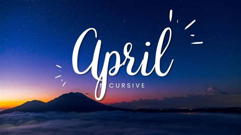 April In Cursive Worksheet And Printables