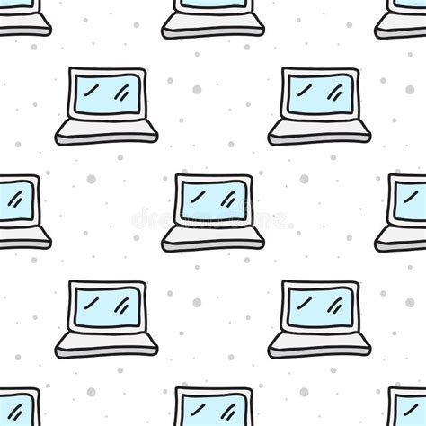 Vector Cartoon Style Computer Seamless Pattern Stock Vector Illustration Of Cogs Market 58990547