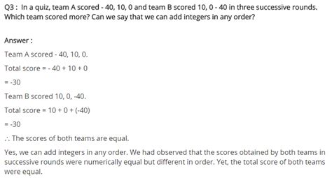 Ncert Solutions For Class 7 Maths Chapter 1 Integers Ex 1 2