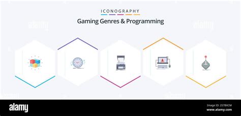 Gaming Genres And Programming 25 Flat Icon Pack Including Error Computer Counter Play Game