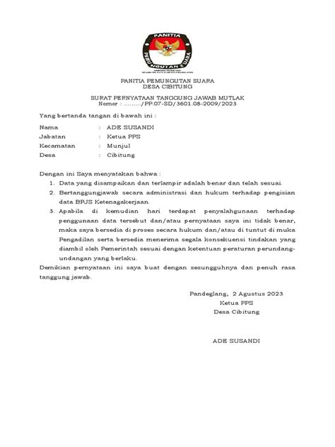 Sptjm Bpjs Ppk Pps Munjul Pdf