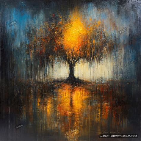 Ai创作图银杏树油画 大树油画 银杏树抽象画 金色树木油画 枫树油画 复古油画树 现代画家居饰画树梦幻 枫树风景油画 大树抽象画 油画树装饰画