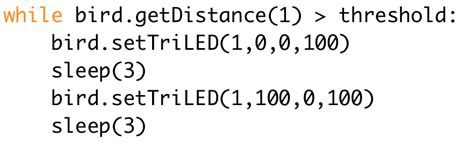 Python Lesson Distance Sensor BirdBrain Technologies