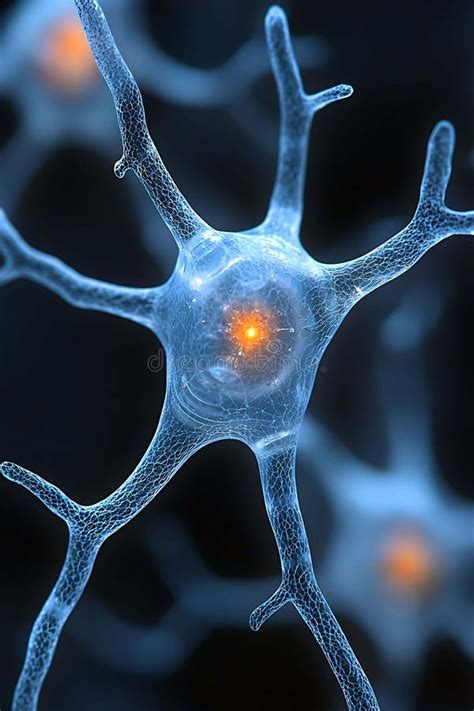 Intricate Neural Network Glowing Neuron Cell Microscopic View Science Technology Medical