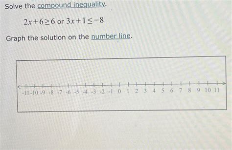 Solved Solve The Compound Inequality 2x 6≥6 Or 3x ≤ 8then