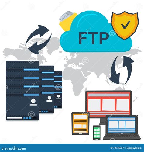 Internet FTP Server And Online Storage Stock Vector Illustration Of Phone Folder
