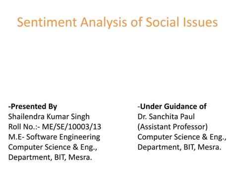 Sentiment Analysis Of Social Issues Negation Handling Pptx Education