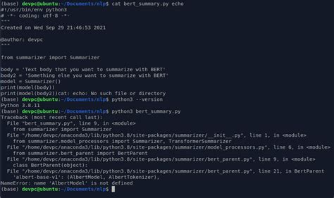 Nameerror Name Albertmodel Not Defined · Issue 113 · Dmmiller612 Bert Extractive Summarizer