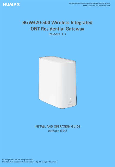 Bgw320 500 Wireless Integrated Ont Residential Gateway User