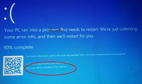 driver overran stack buffer 0x000000f7 error on windows