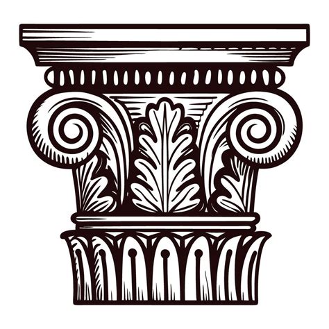 Detailed Classical Corinthian Column Capital With Intricate Leaf And