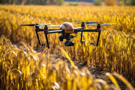 Premium Photo Drone Monitoring Crops And Smart Agriculture In A Digital Farming Ai Generative