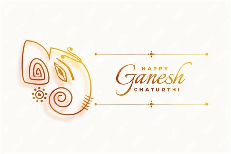 인도 축제 Ganesh Chaturth 소원 카드 배너 무료 벡터