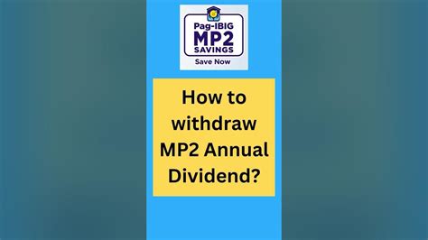 Mp2 How To Withdraw Annual Dividend Youtube