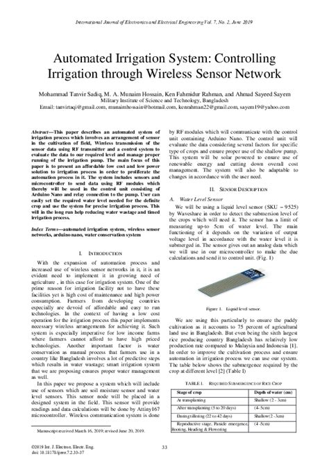 Pdf Automated Irrigation System Controlling Irrigation Through