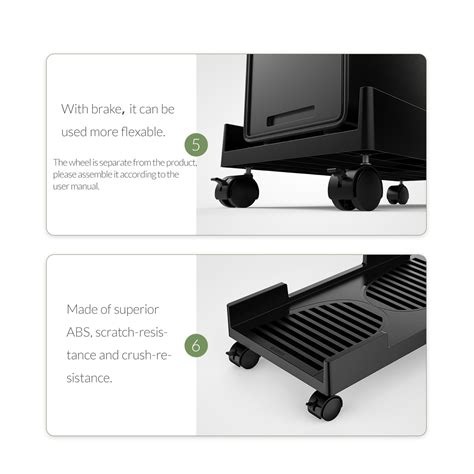 ORICO Computer Towers Stand Cart PC Cases Mobile Adjustable Computer CPU Holder With 4 Locking