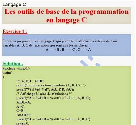 Exercices Corrigés En Langage C Apprendre Et Maîtriser La Programmation C Examanet