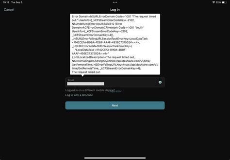 Ipad Device Account Login Error Rdashlane