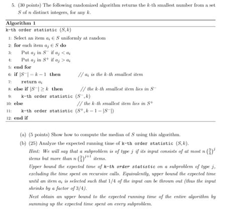1 5 30 Points The Following Randomized Algorithm