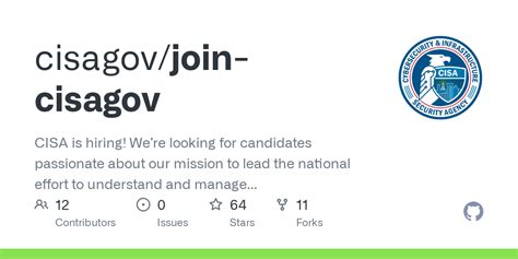 github cisagov join cisagov cisa is hiring we re looking for