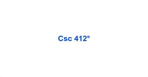 Csc Csc Value What Is The Csc Of Degrees