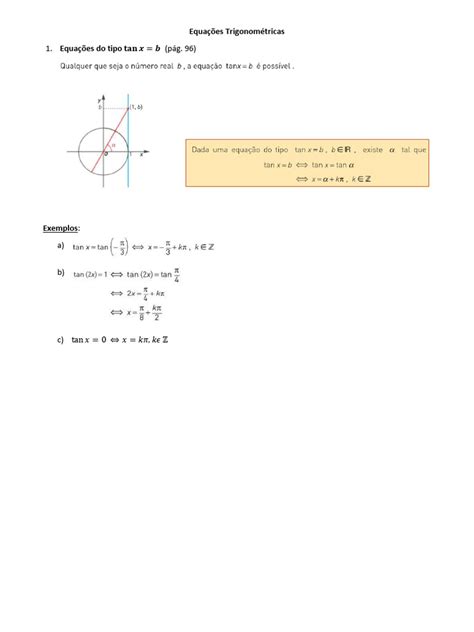 1 9 1 Resolução De Equações Trigonométricas Pdf Conceitos