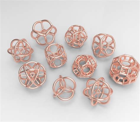 10 Polytope Beads Set Scientific Jewellery 3d Print Pendants 3d Model Collection Cgtrader