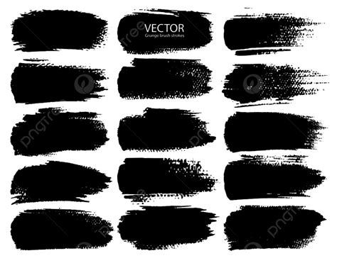 브러쉬 스트로크 세트 경계 그래픽 요소 Png 일러스트 및 벡터 에 대한 무료 다운로드 Pngtree