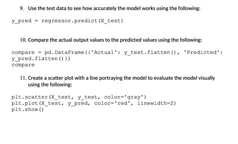 Solved Use The Test Data To See How Accurately The Model Chegg