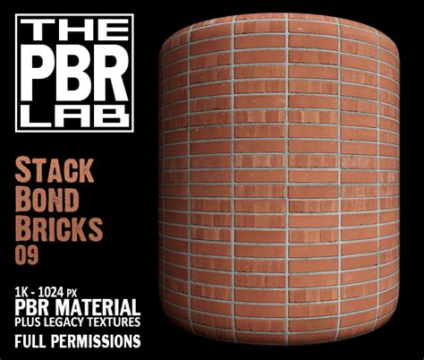 Second Life Marketplace The Pbr Lab Stack Bond Bricks 09 Pbr Material And 3d Textures