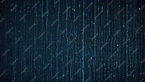 Abstract Background With Vertical Flowing Streaks Of Blue Binary Code