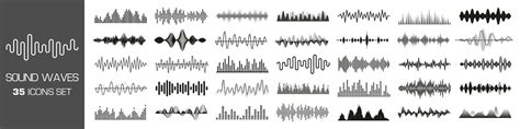 Sound Wave Icon Set Sound Waveforms Collection Vector Illustration 26524607 Vector Art At