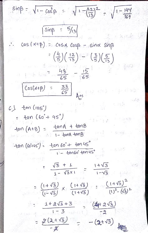 Solved Sum Diff Formulas Homework Name Date Period Find The Exact