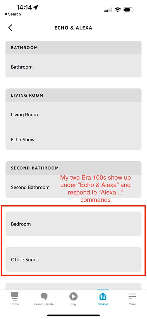 Unable To Set Sonos Era 100 As Alexa Enabled Device In Room Group Using Alexa App Sonos Community