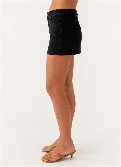 Maysa Low Rise Mini Skirt Black Peppermayo Us
